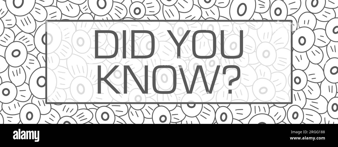 Did You Know Floral Texture Flowers Black White Text Box Stock Photo ...