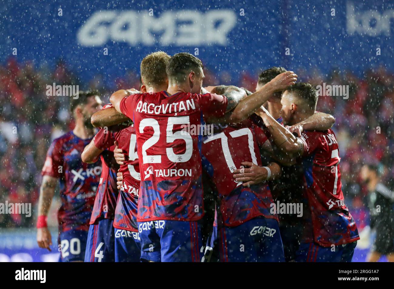 Rakow Czestochowa Players celebrate a goal during Eliminations UEFA Champions League 2023/2024 ...