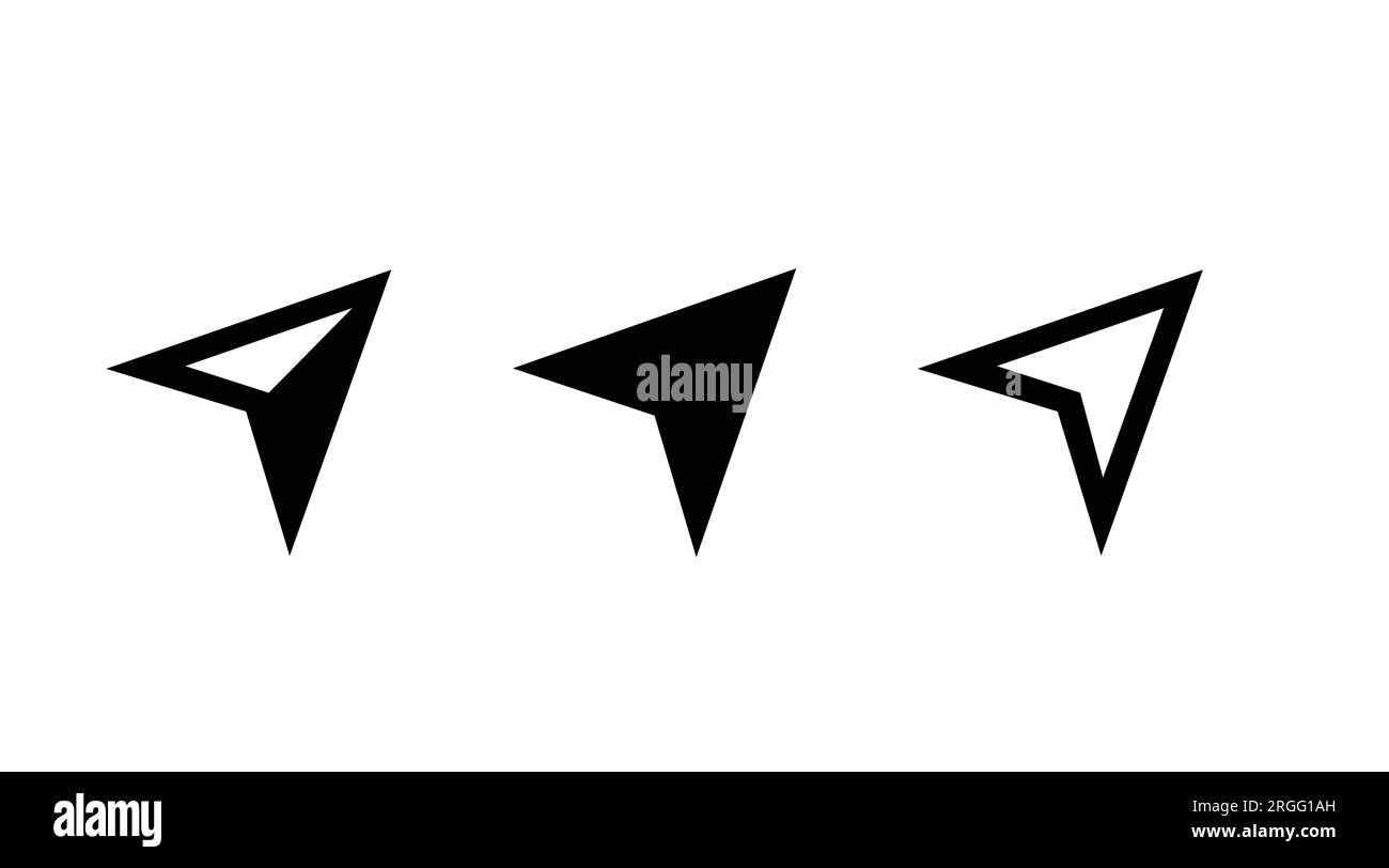 Navigation Arrow Set. Vector isolated editable set of black and white ...