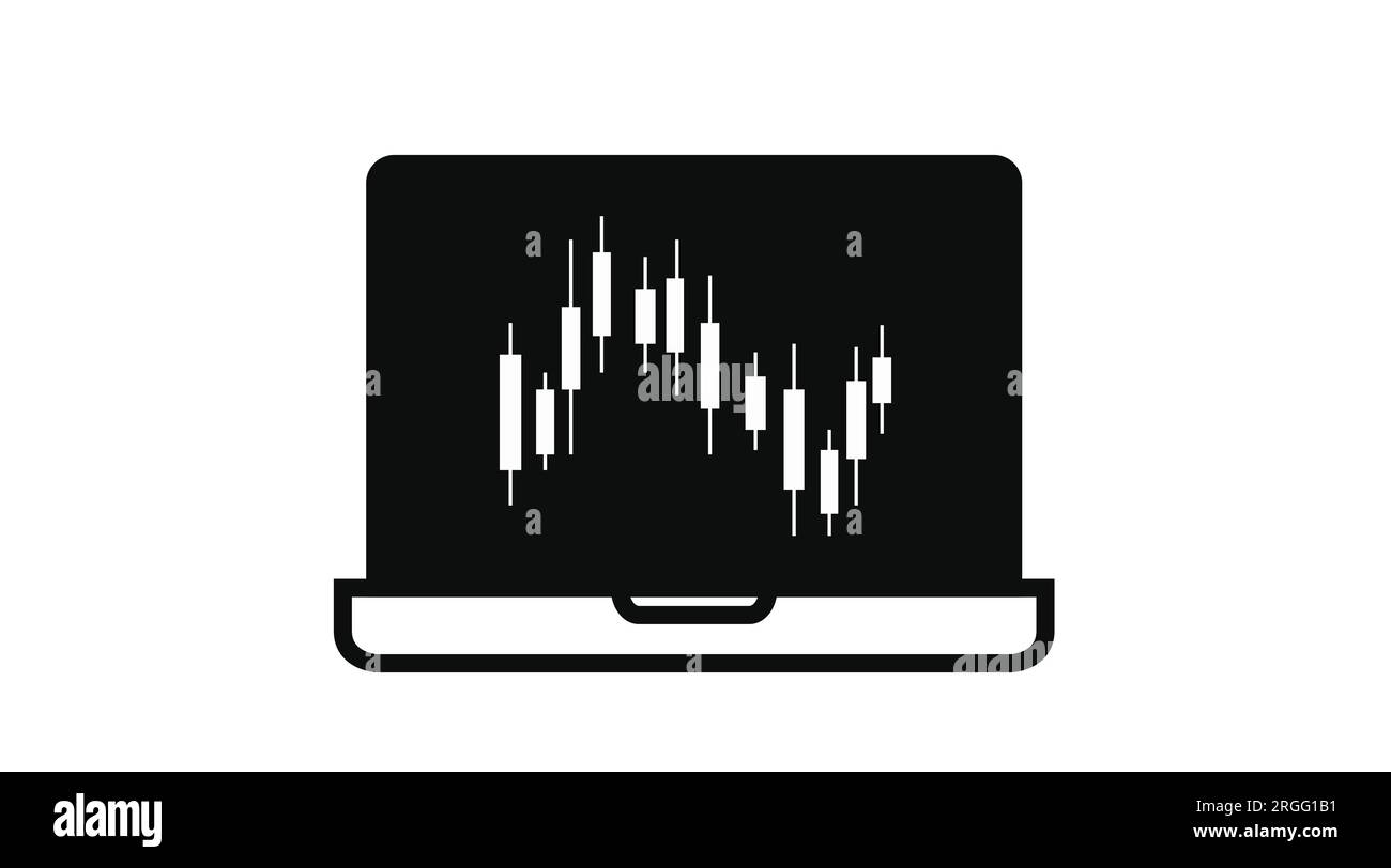 Trading Icon. Vector isolated editable trading icon with a laptop Stock ...