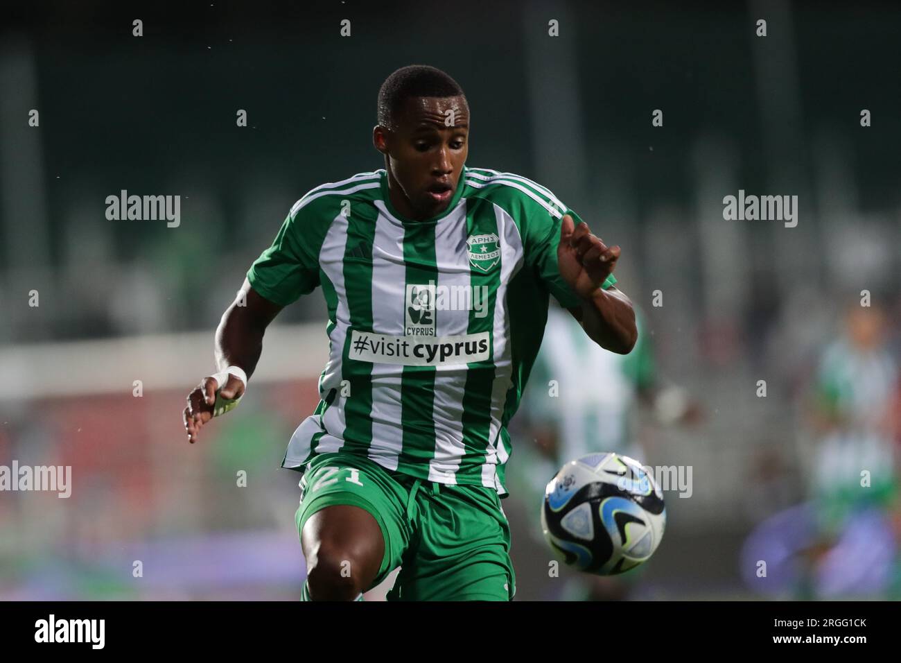 Mihlali Mayambela of Aris Limasso seen during Eliminations UEFA ...