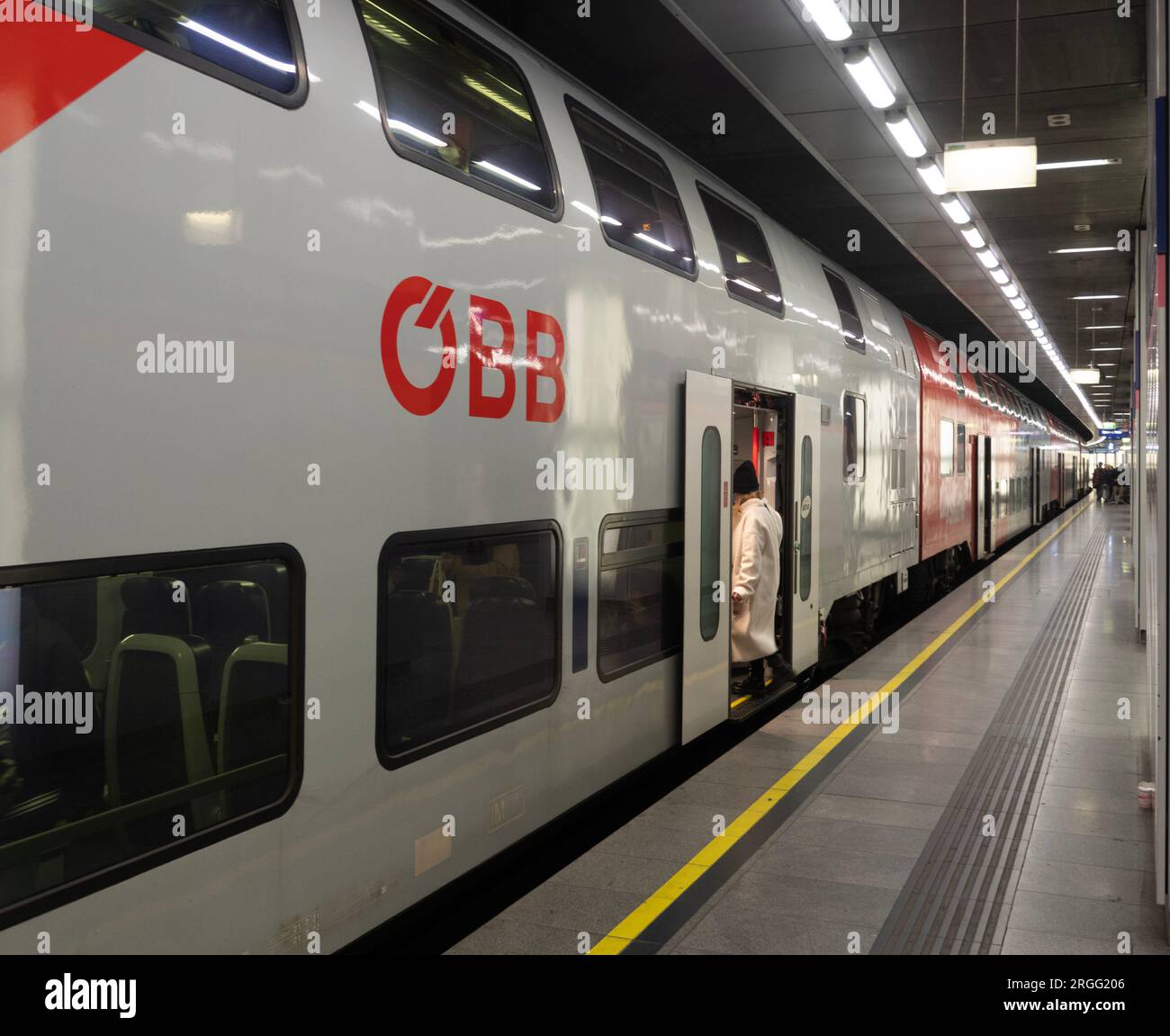 OBB (Austrian Federal Railways Holding Stock Company) train at Vienna ...