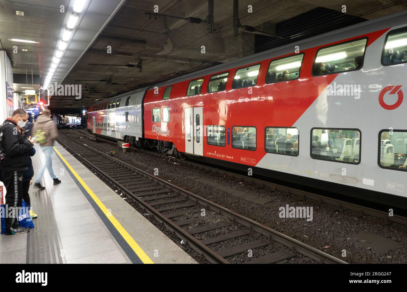 OBB (Austrian Federal Railways Holding Stock Company) train at Vienna ...