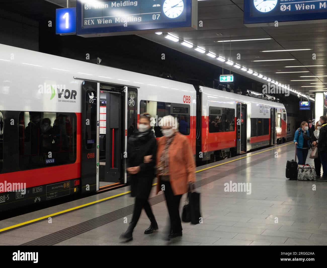 OBB (Austrian Federal Railways Holding Stock Company) train at Vienna ...