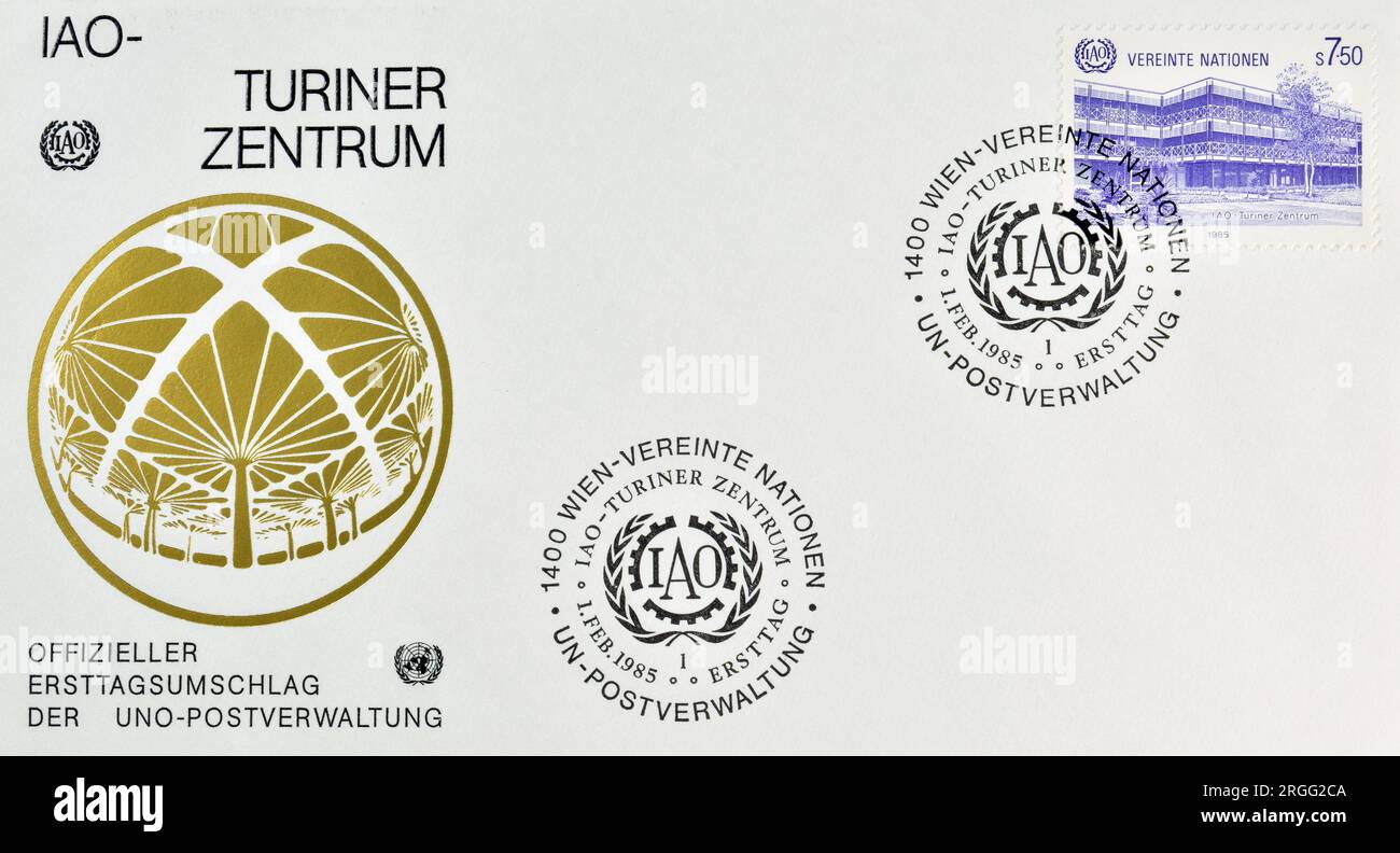 First Day Cover Letter with Cancelled postage stamp printed by United ...