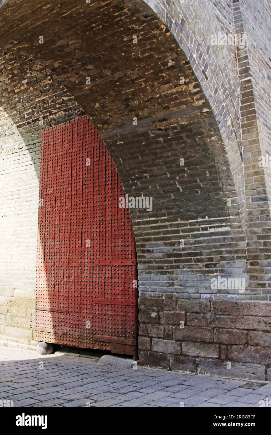 old iron gate on the Great Wall, in zhangjiakou city, hebei province ...