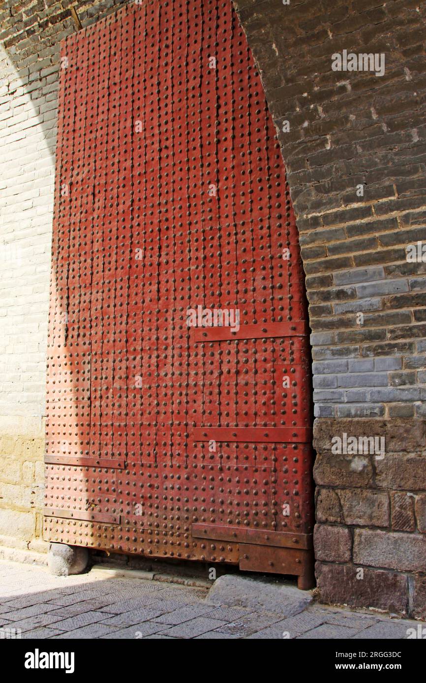 old iron gate on the Great Wall, in zhangjiakou city, hebei province ...
