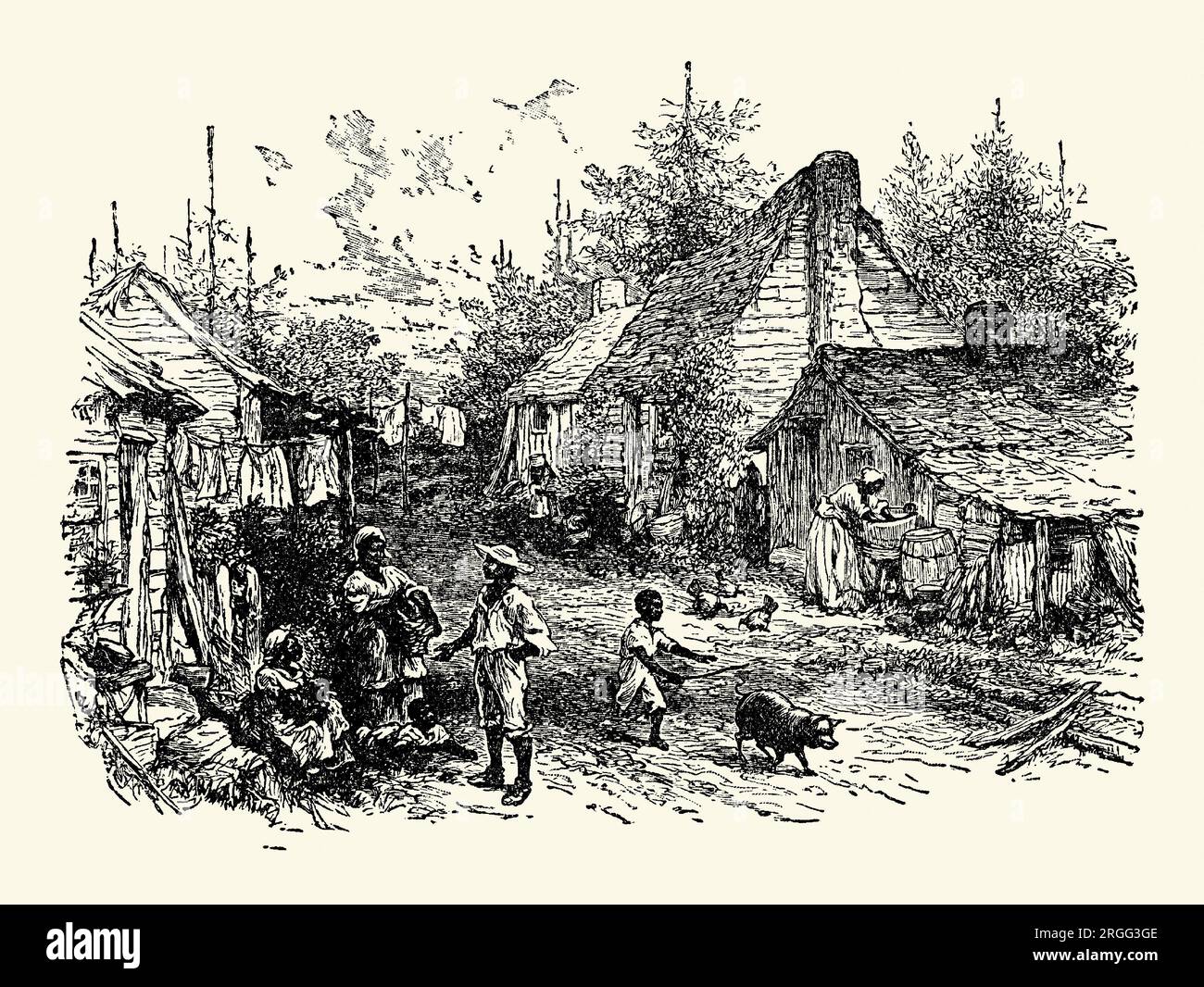 An old engraving depicting slavery in the USA in the early 1800s – this ...