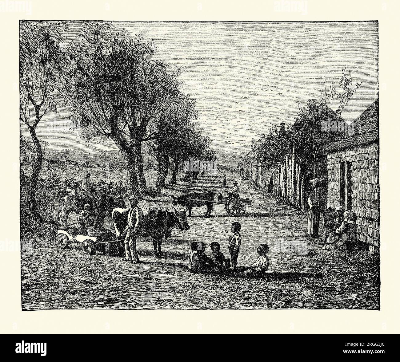 An old engraving depicting slavery in the USA in the early 1800s – this ...