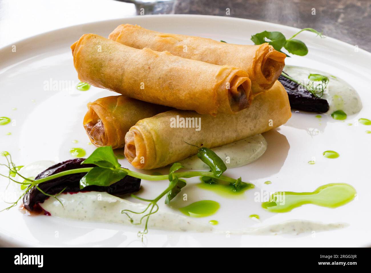 Fried spring rolls. Fried chinese spring rolls Stock Photo - Alamy