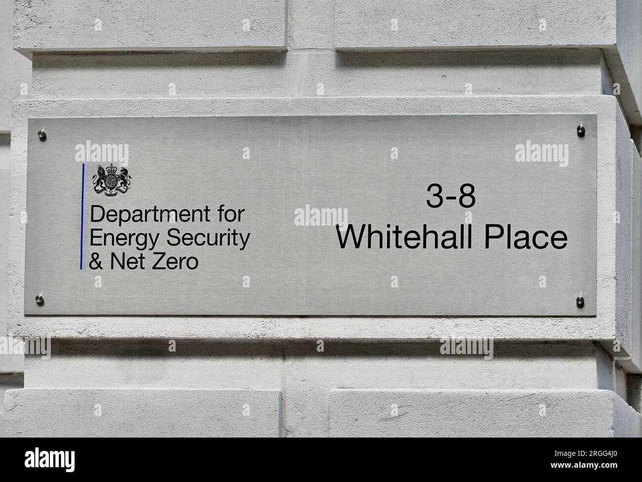 Department for Energy Security & Net Zero Sign, 3-8 Whitehall Place ...