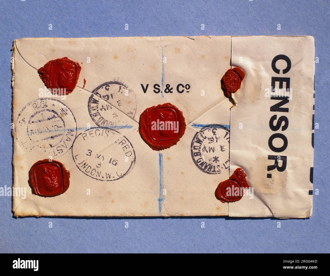 Netherlands, old envelope from 1916 with wax seals Stock Photo - Alamy