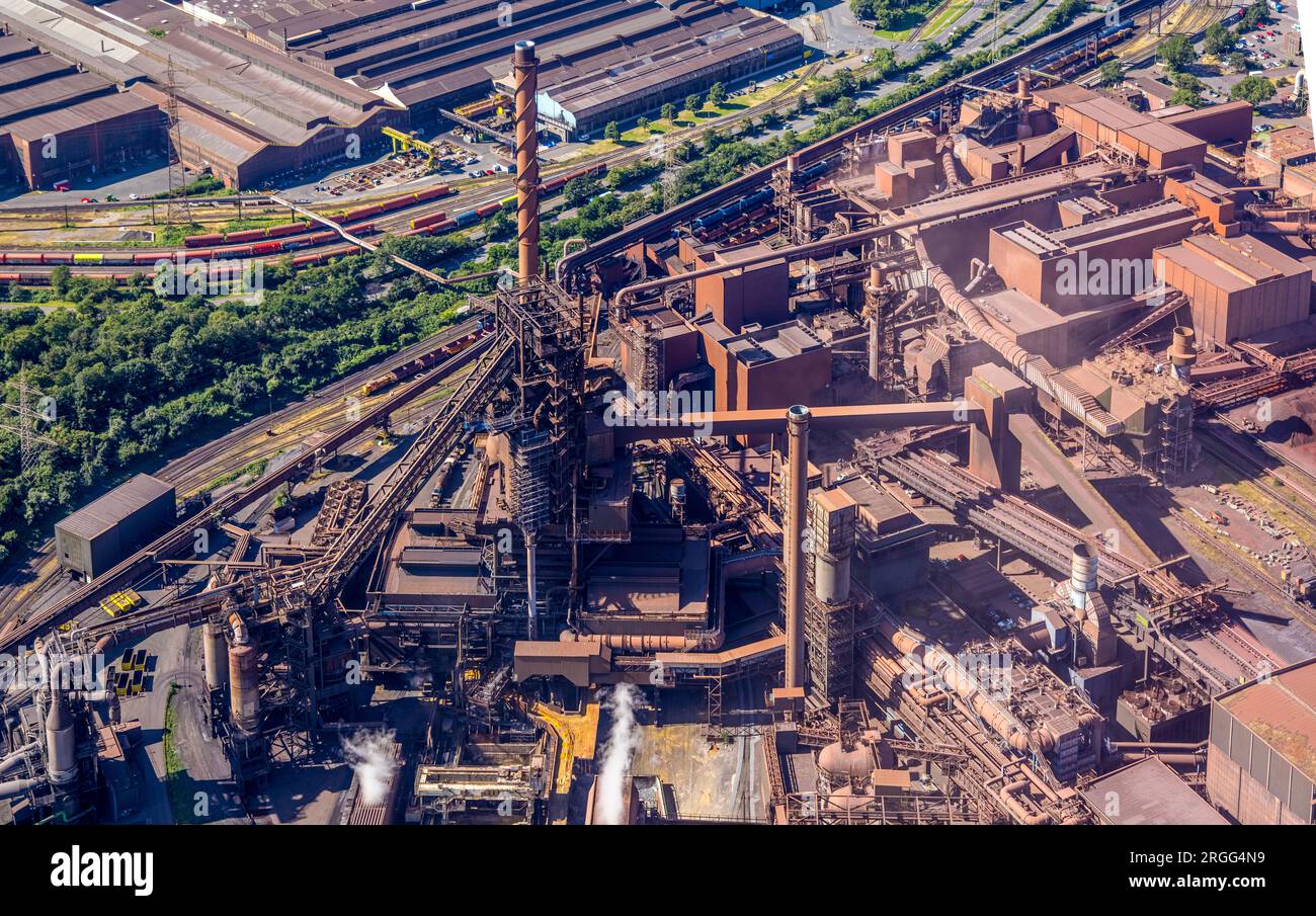 Aerial view, thyssenkrupp Steel Europe - Schwelgern, Marxloh, Duisburg ...
