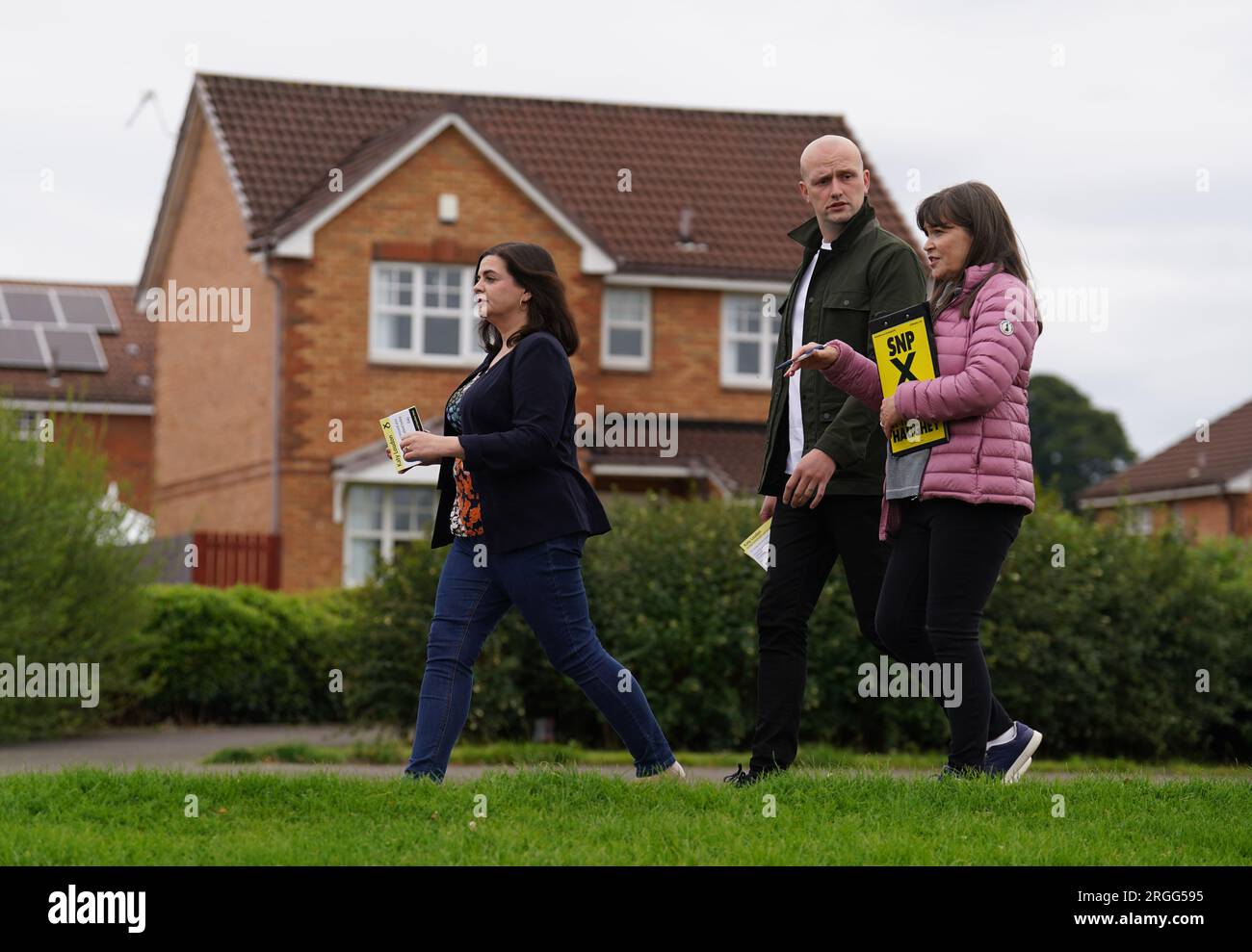 SNP Westminster leader Stephen Flynn with SNP candidate for Rutherglen ...