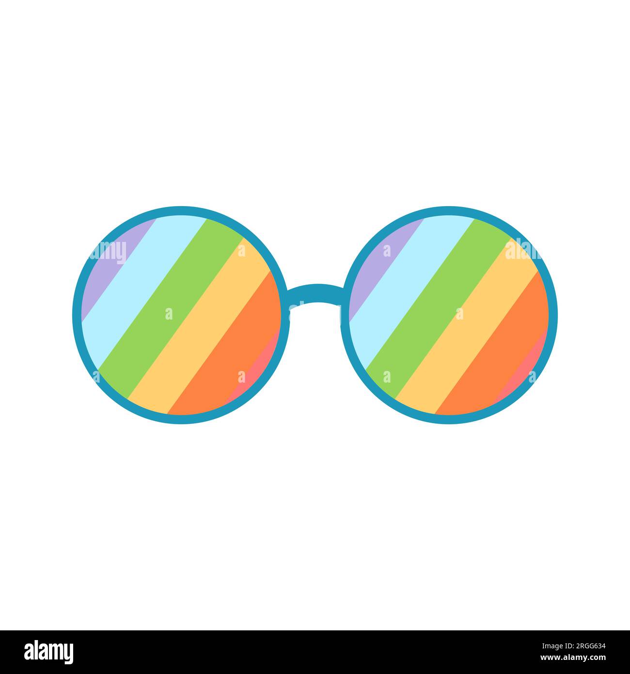 groovy rainbow glasses. Vector illustration flat on white isolated ...