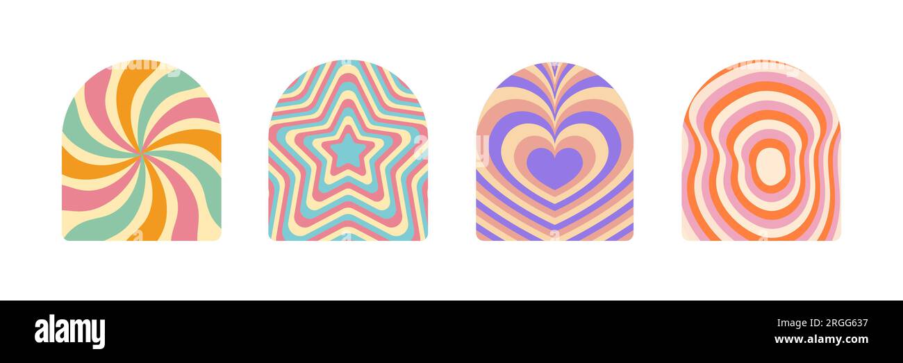 groovy frame, shape, background. Vector illustration flat on white ...