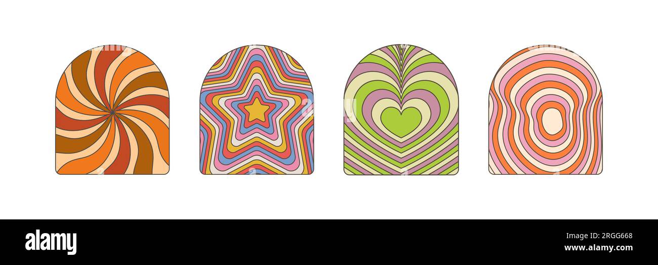 groovy frame, shape, background. Vector illustration flat on white ...