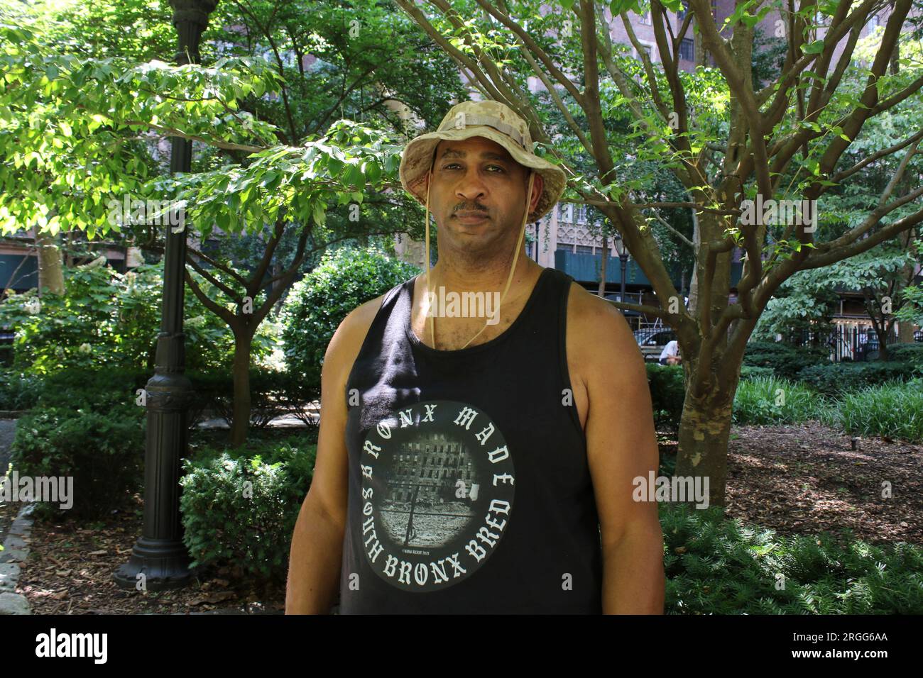 Lloyd Murphy, 65, also known as "Topaz 1", poses for a photo in New York on July 5, 2023. Before ...