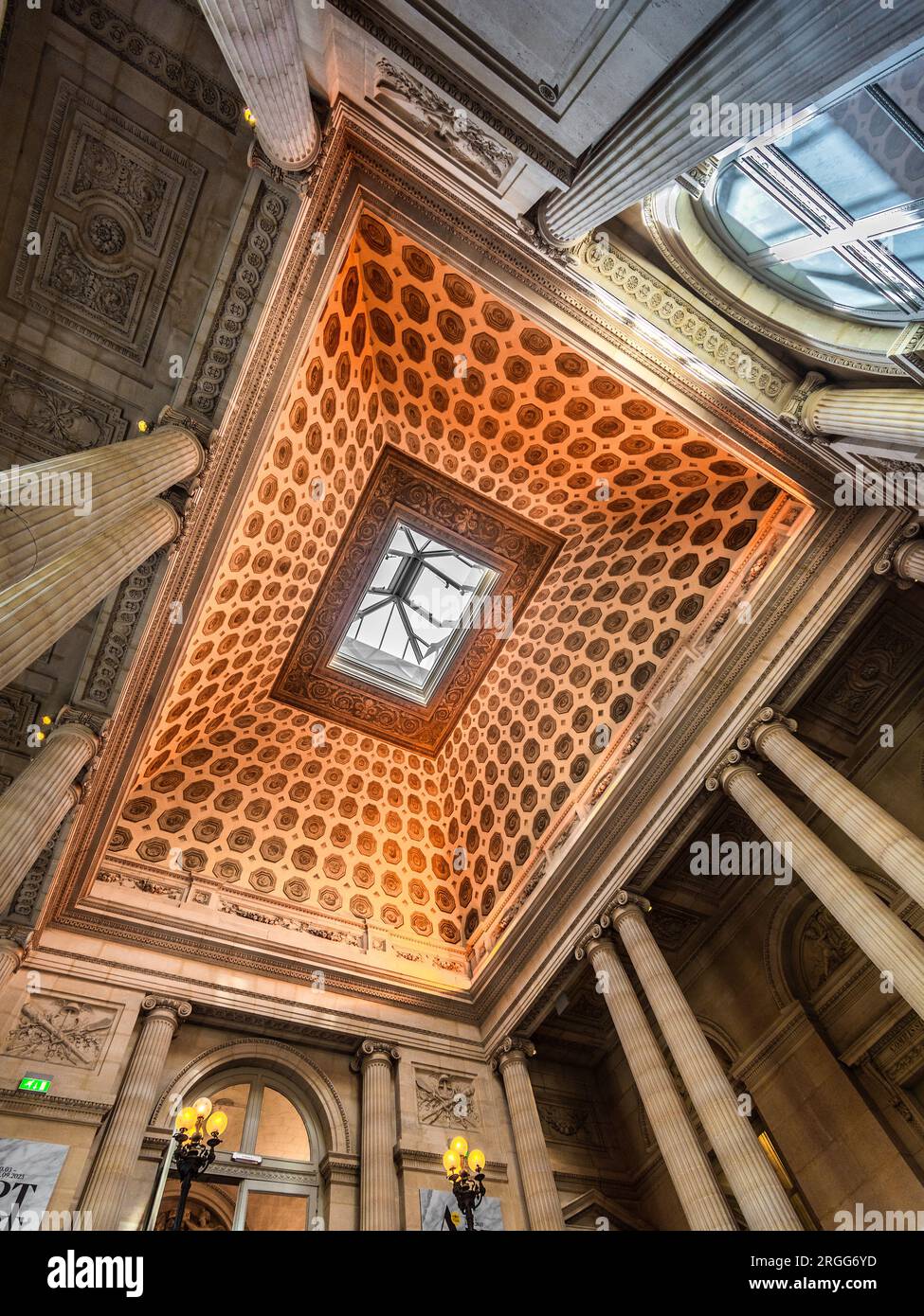 Entrance classic ceiling detail of the "Monnaie de Paris" coin museum ...