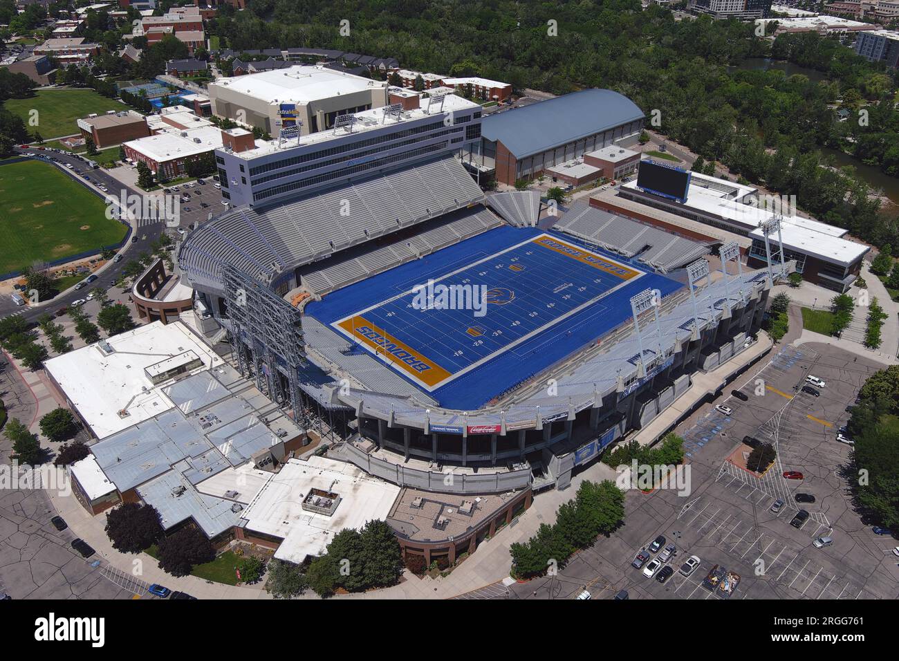 Boise, United States. 11th July, 2023. A general overall aerial view of ...