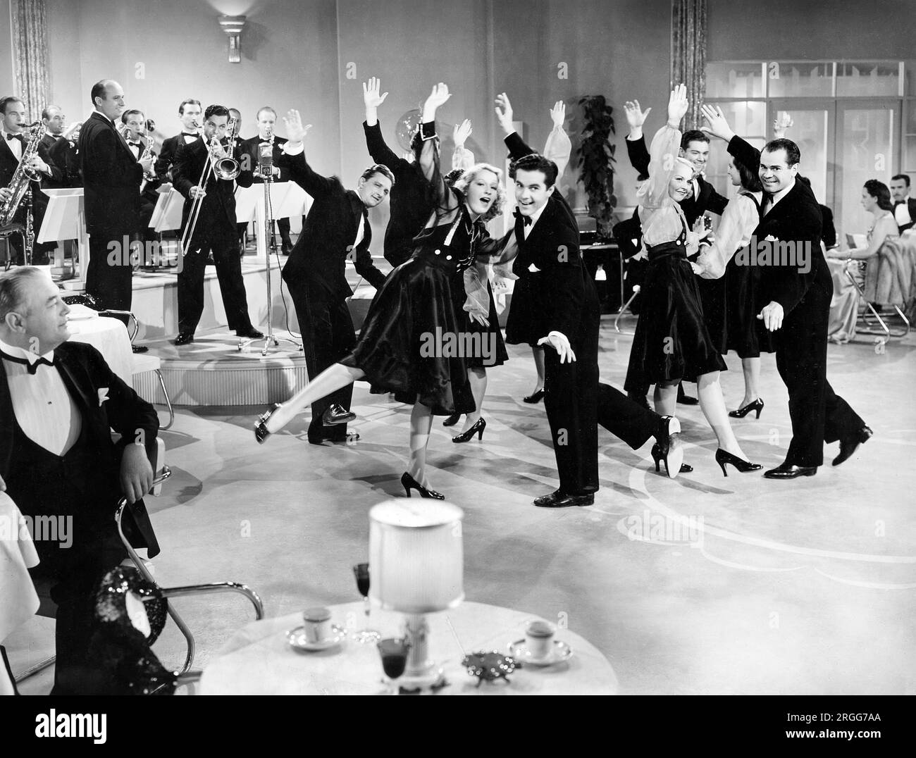 Kathryn Kane, Johnny Downs, on-set of the Film, "Swing, Sister, Swing ...