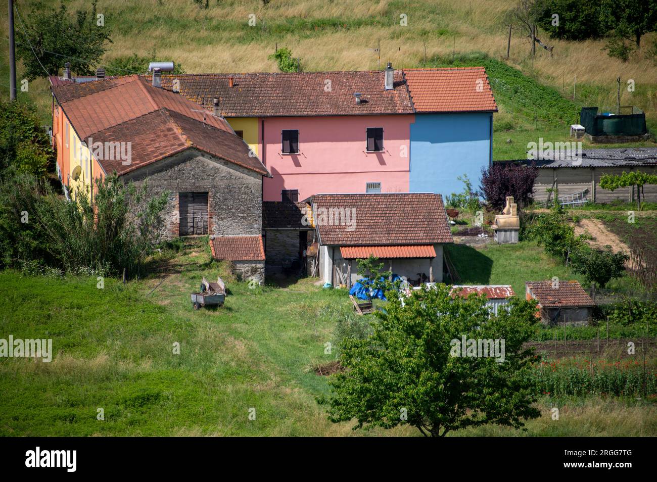 A small pastel-coloured farm in the Valle Ombrosa (Shady Valley) near ...