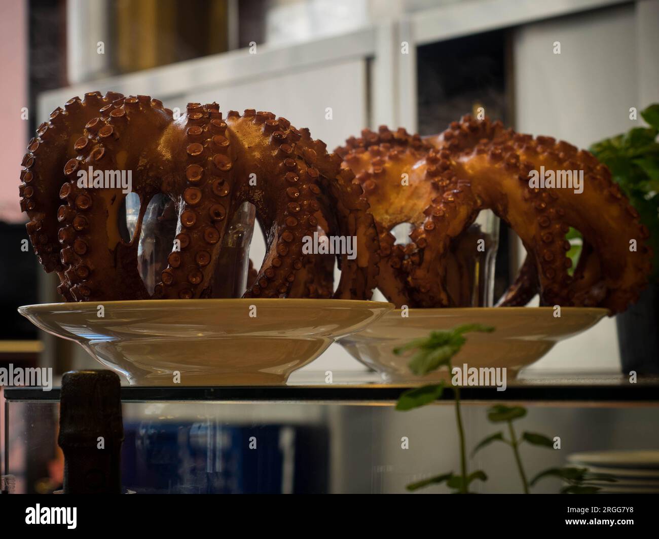 A dish of grilled octopus, a central element in traditional Portuguese ...