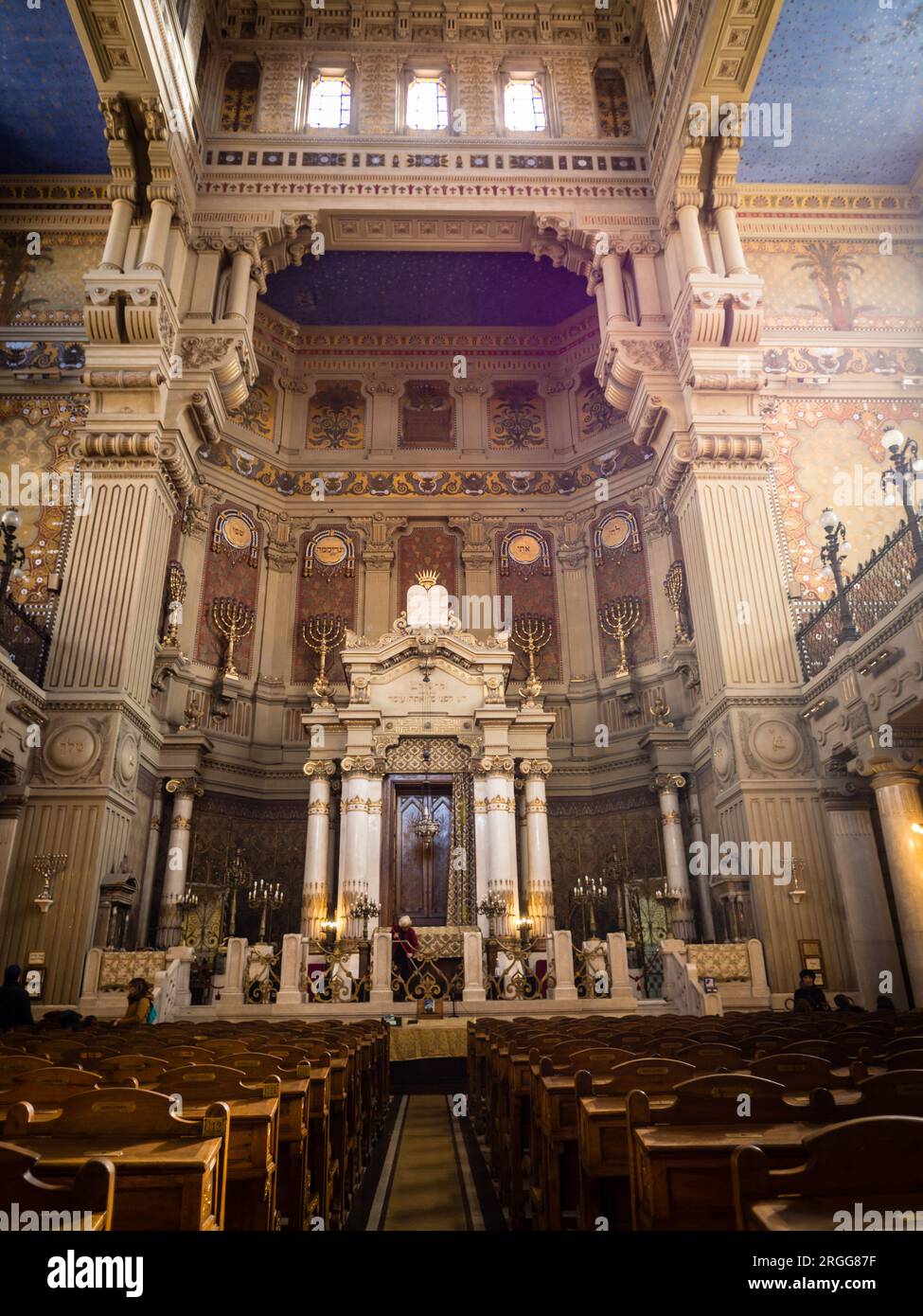 Interior of Great Synagogue of Rome - known as Tempio Maggiore di Roma ...
