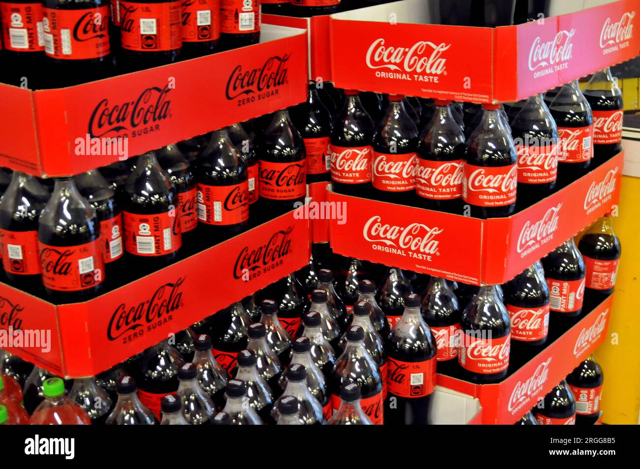 09 July 2023/Ccoca cola bottel displace for sale in danish grocery ...