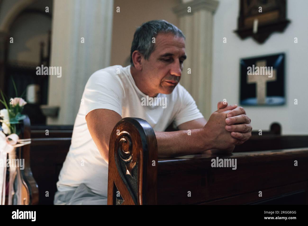 Man praying god bible in hi-res stock photography and images - Alamy