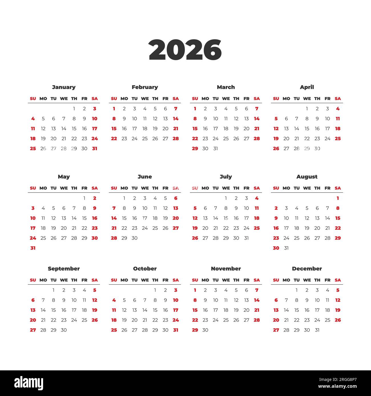 November 2026 calendar page hi-res stock photography and images - Alamy