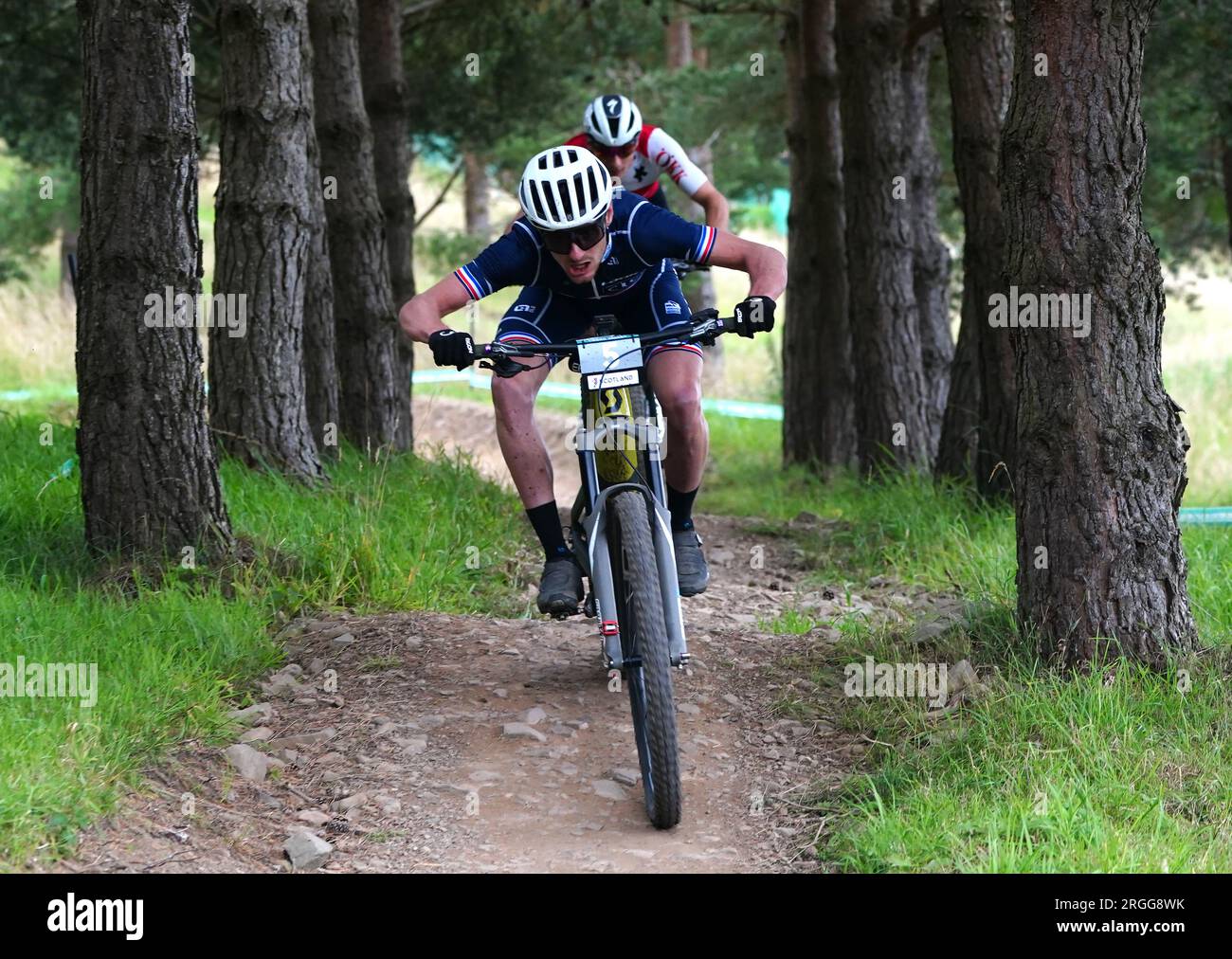France's Hugo Pigeon competes in the Men Elite E-MTB Cross-Country race ...