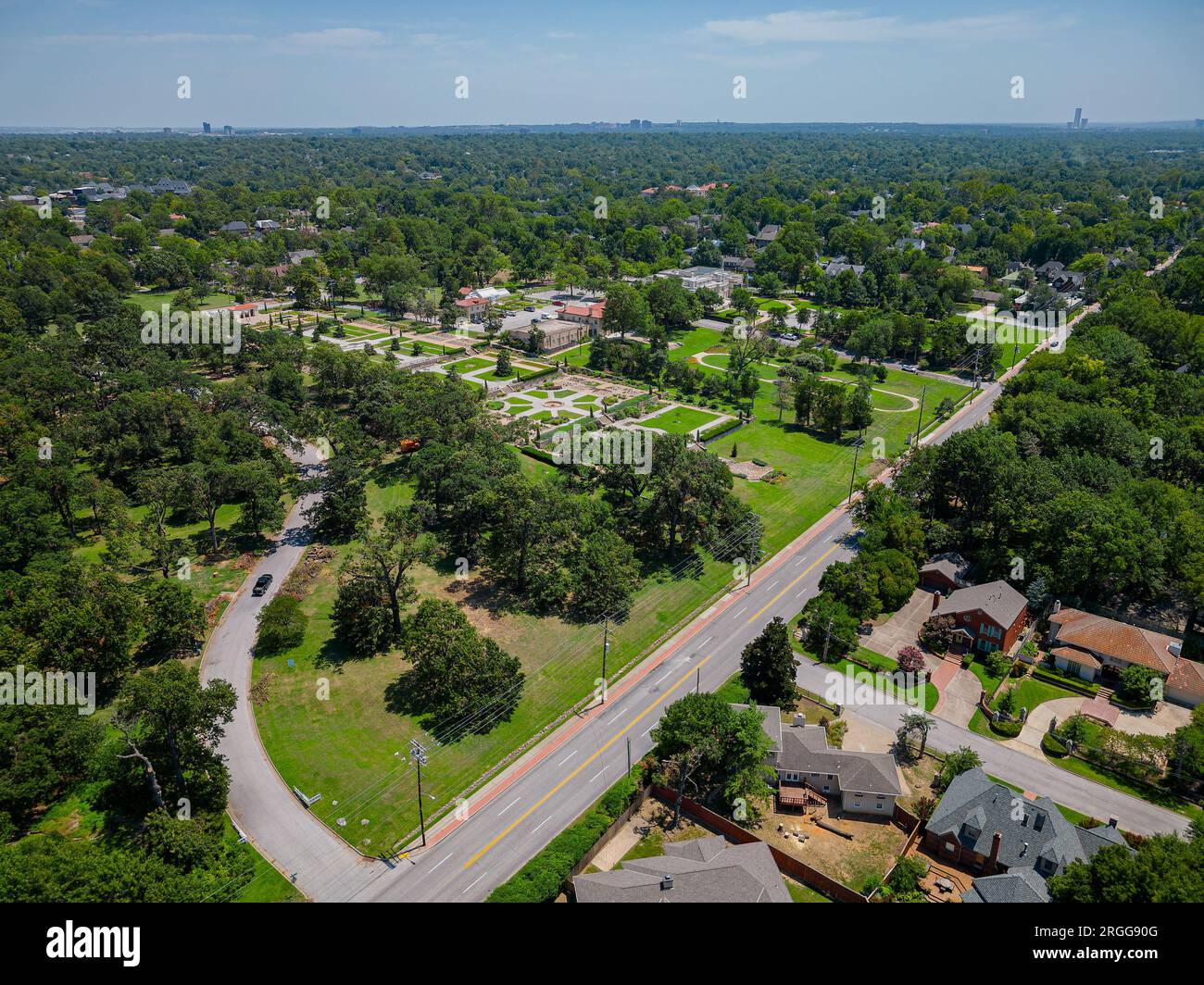 Aerial view of the Tulsa cityscape at Oklahoma Stock Photo - Alamy