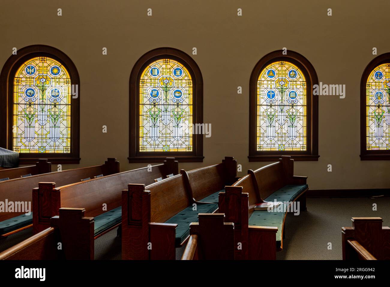 Interior view of the First Christian Church at Oklahoma Stock Photo - Alamy