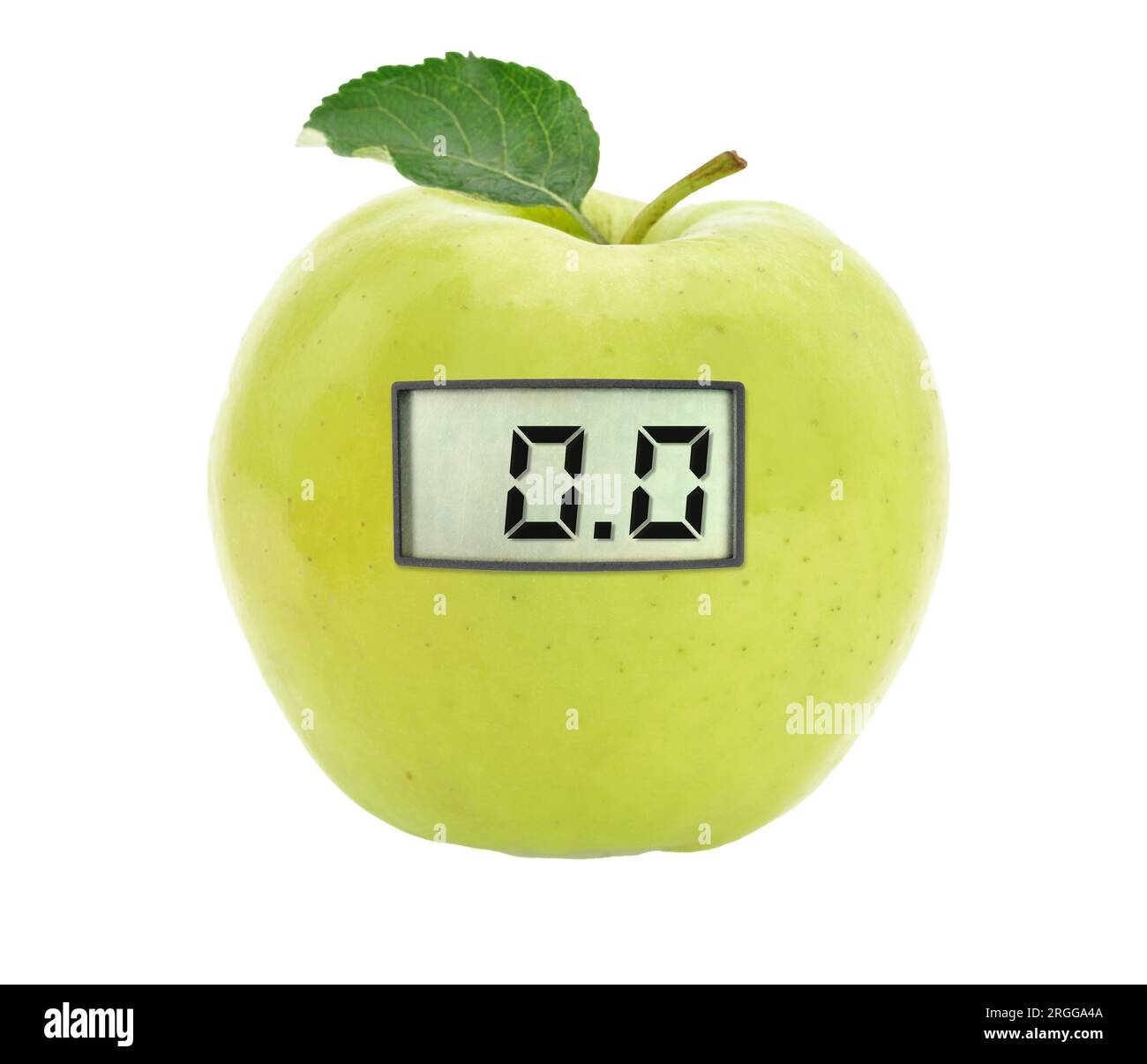 Healthy food, Green apple with scale isolated on white transparent ...