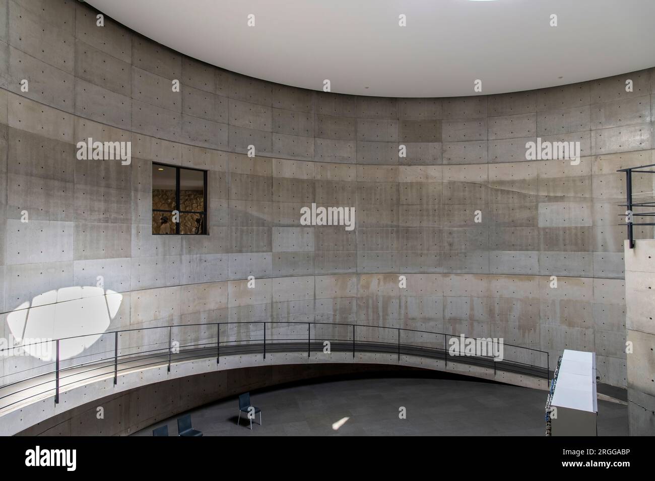 Naoshima Island, Japan- April 12, 2023; Interior view of fair faced ...