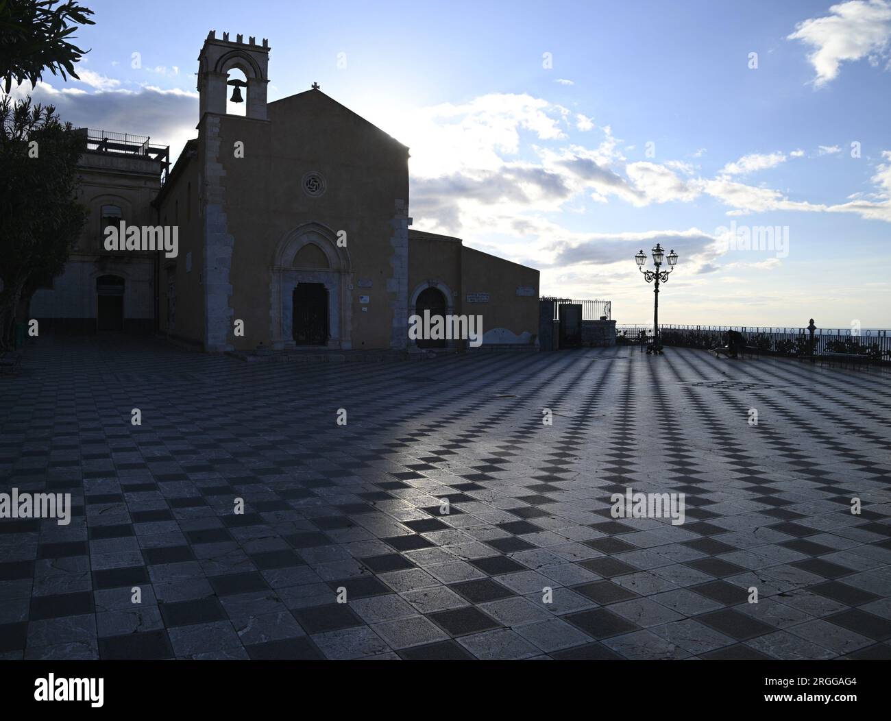 Scenic view of the Sicilian Gothic style Chiesa di Sant'Agostino a ...