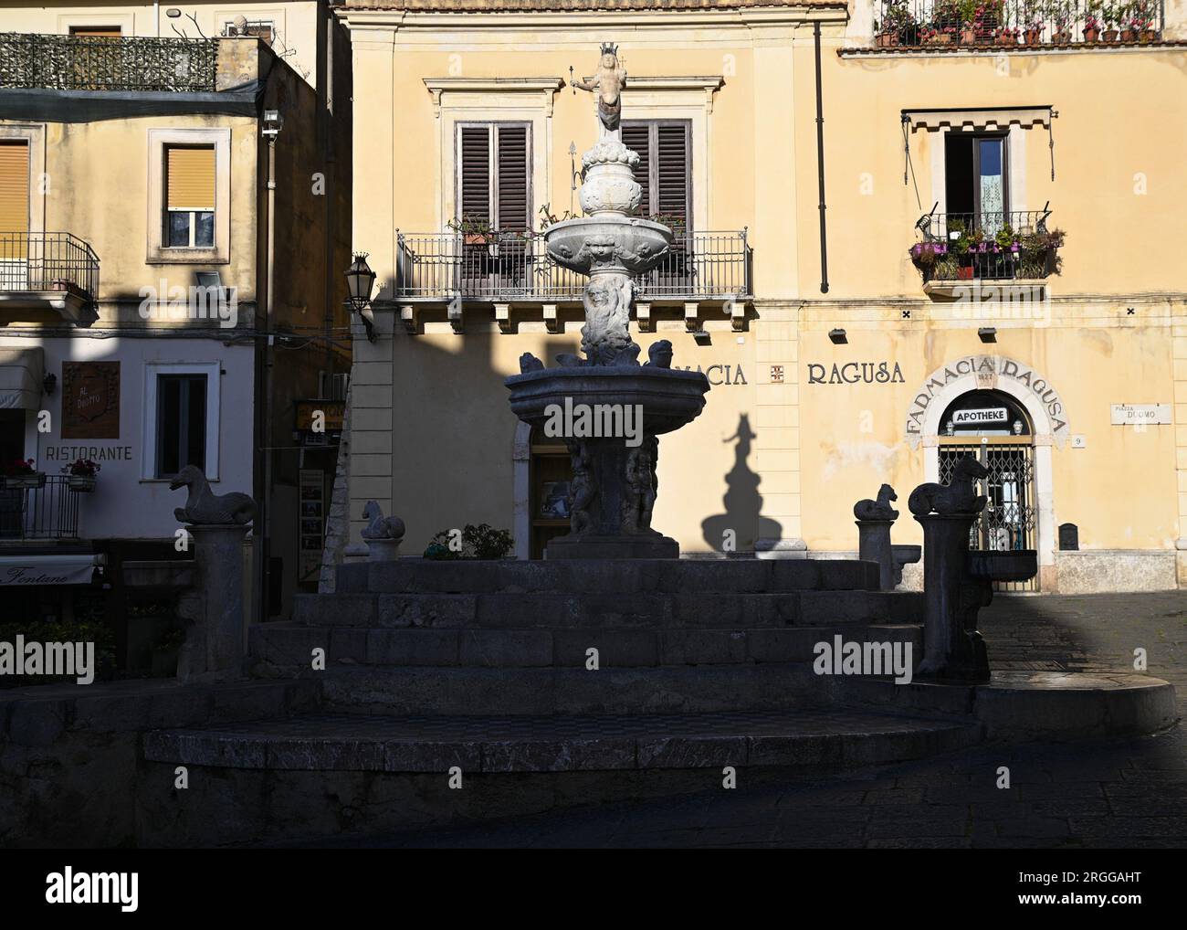 Scenic view of the Baroque style Fontana Piazza Duomo known as Quattro ...