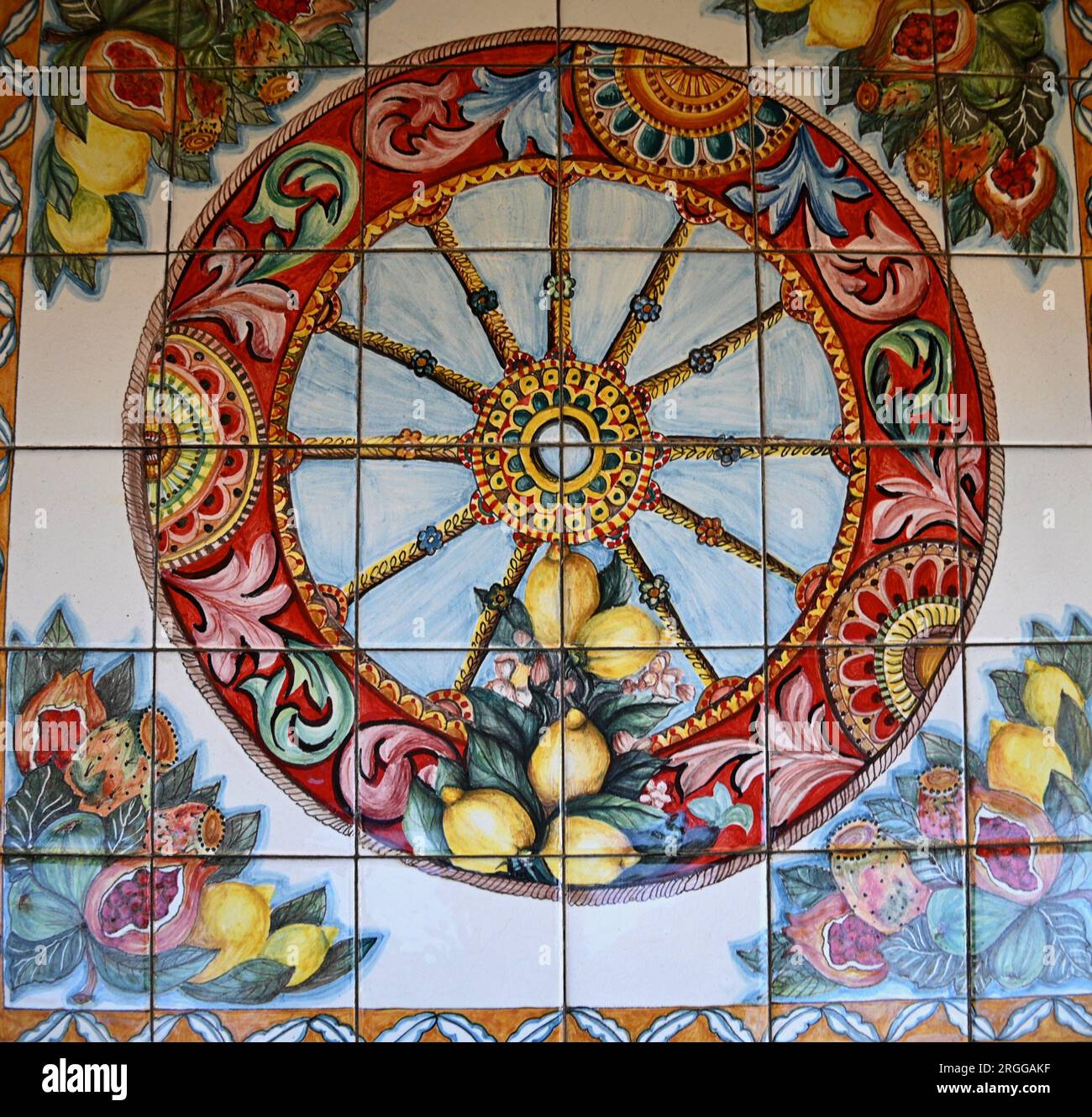 Authentic Sicilian Majolica glazed tile painting in Taormina Sicily ...