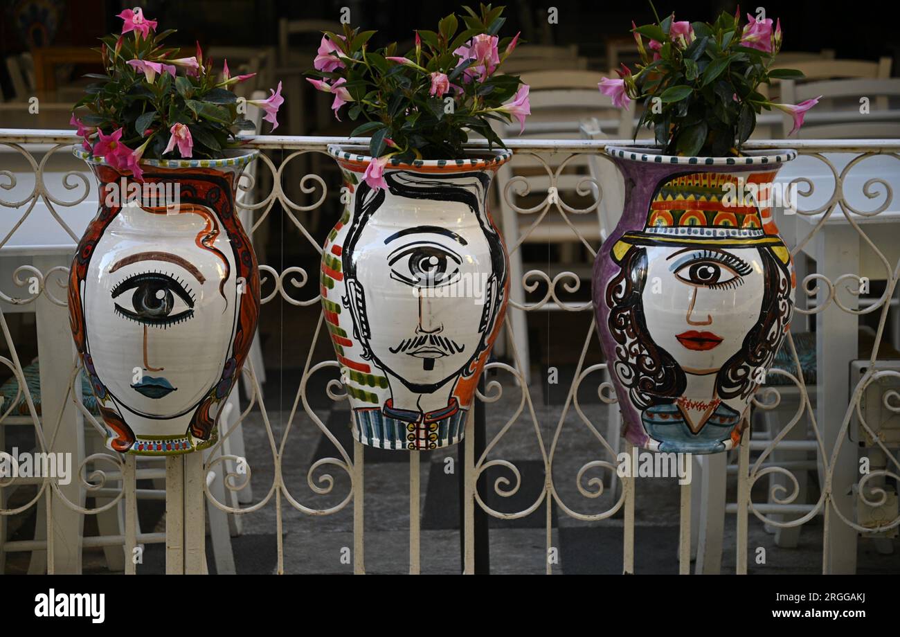 Authentic Sicilian "Teste di Moro" Moorish head glazed pottery in ...