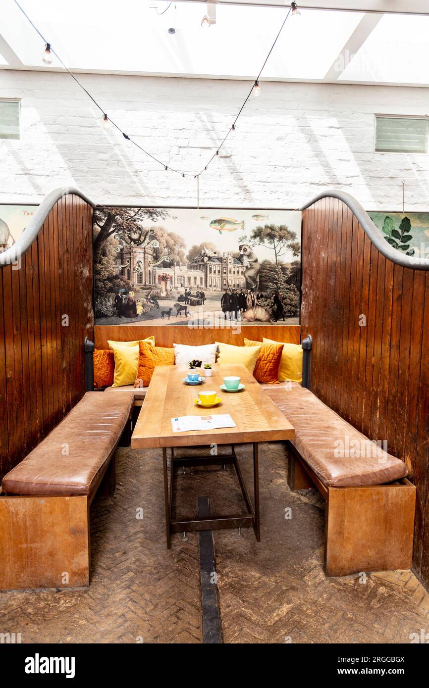 Interior of the Stables Cafe in old converted stables by Orleans House ...
