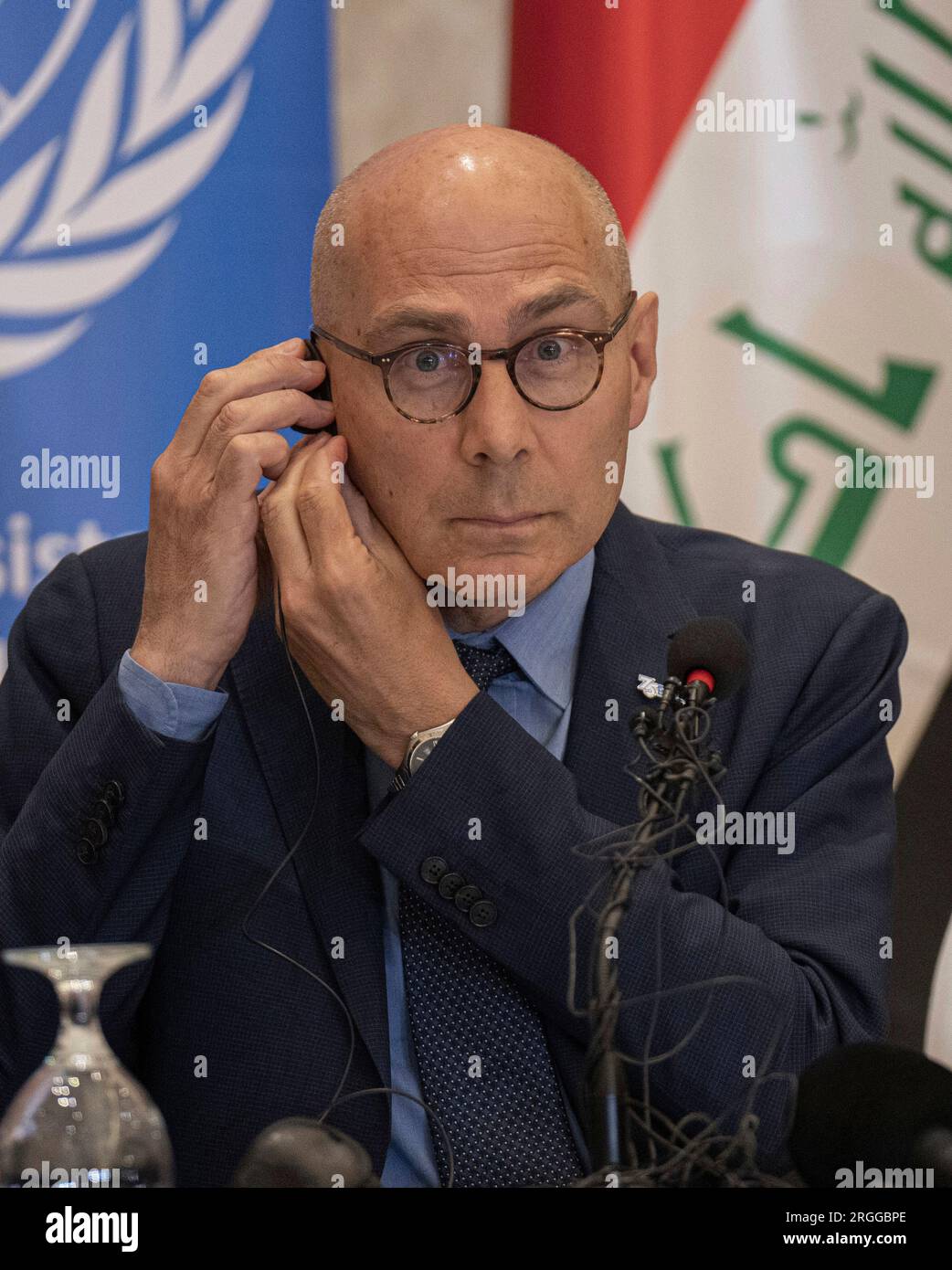 U.N. High Commissioner for Human Rights Volker Turk, listens to ...