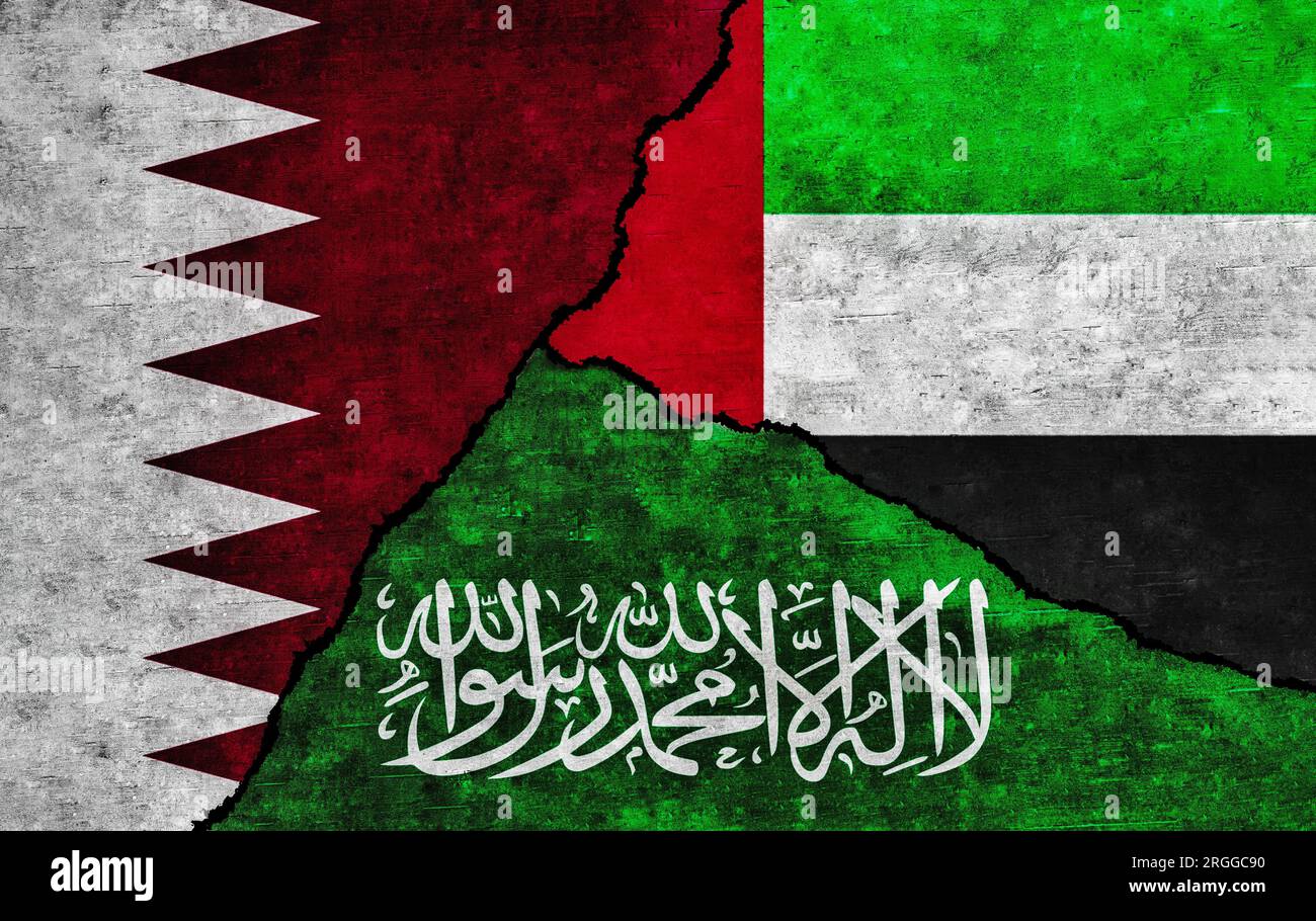 Uae qatar flag hi-res stock photography and images - Alamy