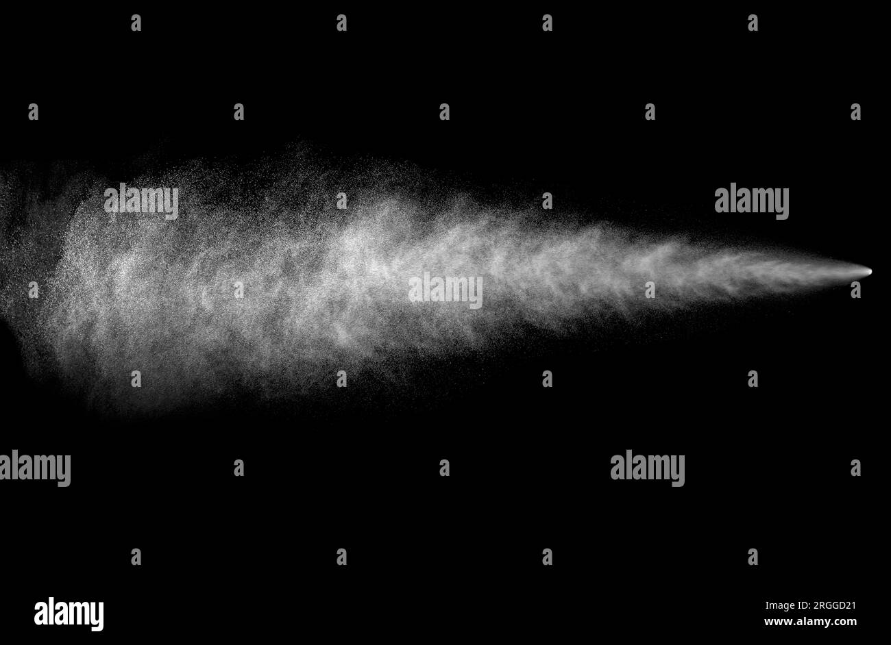 Spray stream from aerosol can on black background Stock Photo - Alamy