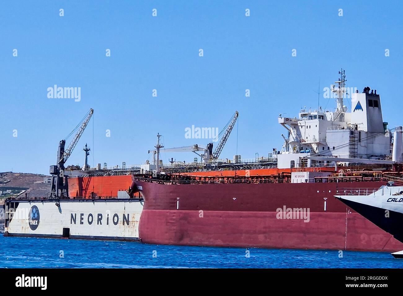 Onex Neorion Shipyard, Ermopouli harbor, Syros island, Greece, Southern ...