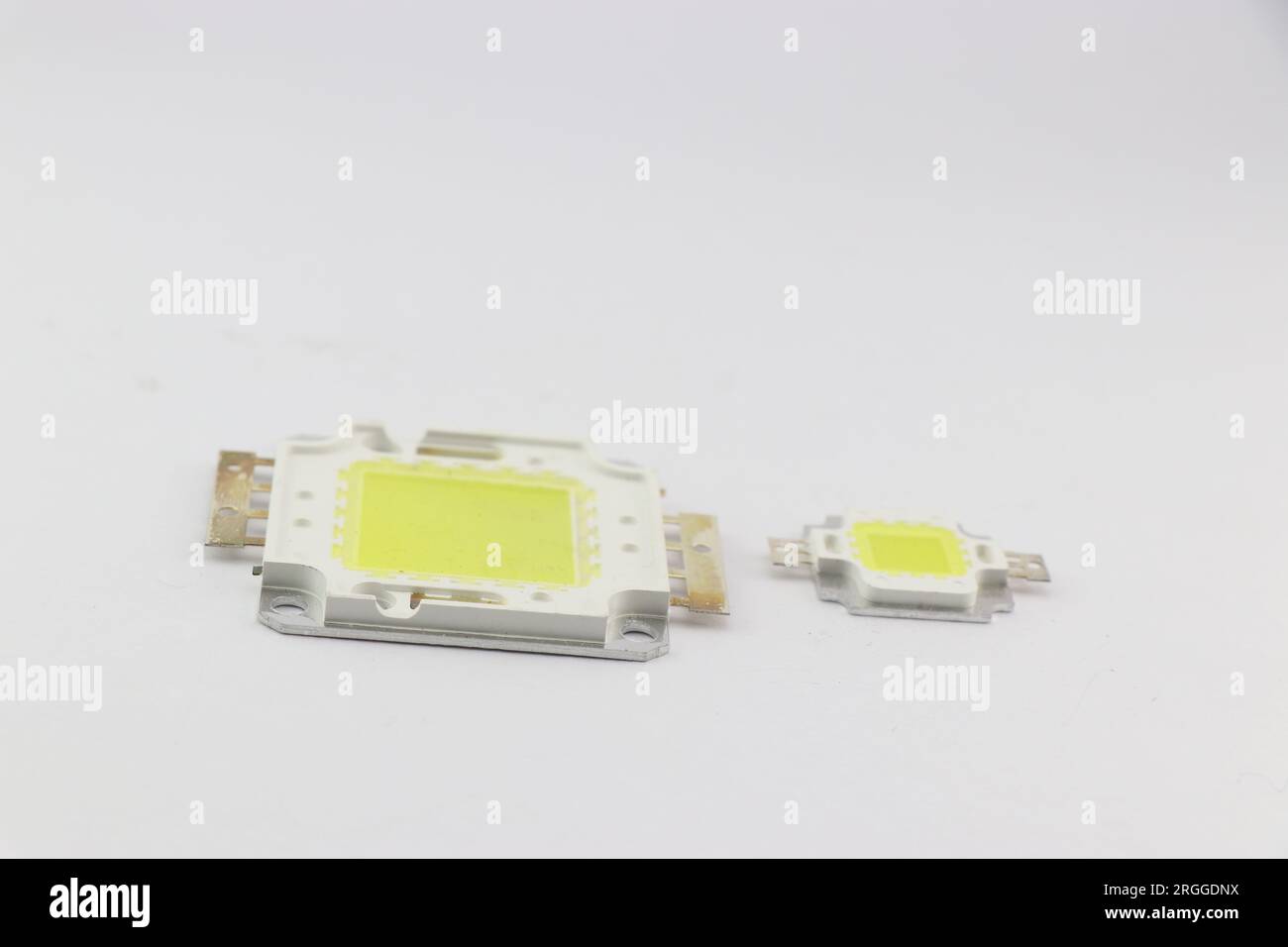 High power ultra bright white LED panel of different sizes isolated on ...