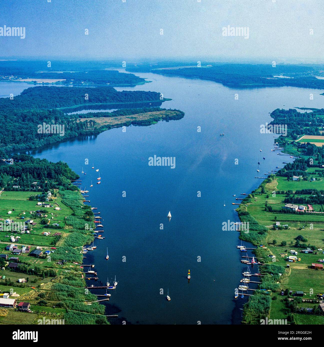 Etang du Stock pond, leisure resort, aerial view, Rhodes, Moselle, Lorraine regional natural ...