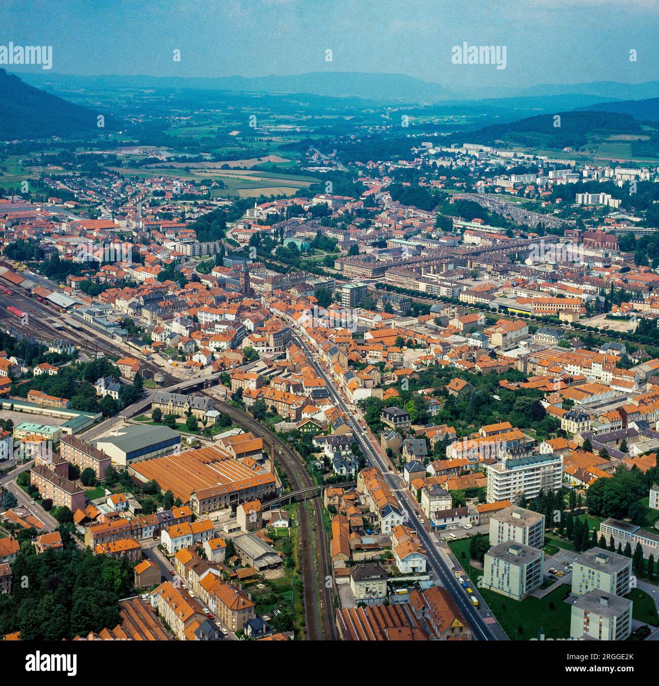 Sarrebourg, city aerial view, Moselle, Lorraine, France, Europe Stock ...