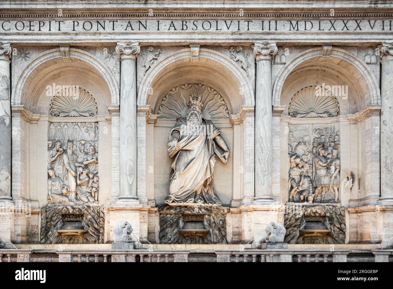 The Fountain of Moses in Rome Stock Photo - Alamy