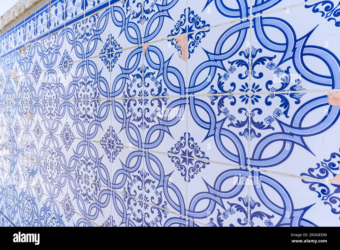 Blue tiled portuguese background Stock Photo - Alamy